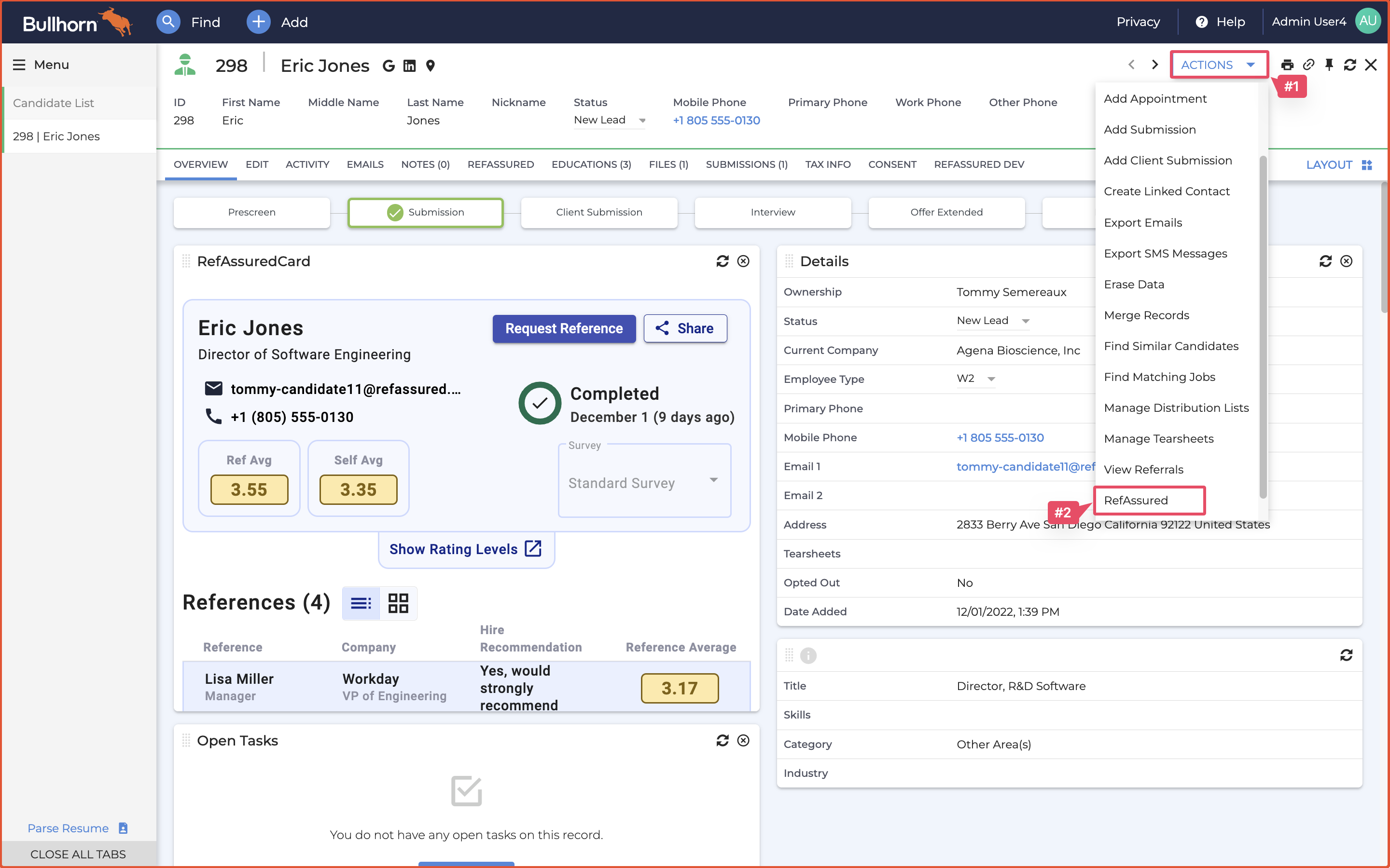 Accessing the Full App View in Bullhorn – RefAssured